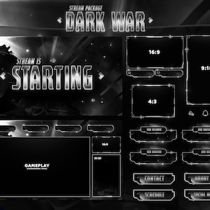 Dark War - Twitch Overlay - Animated Alerts - Animated Screens - Dark ...