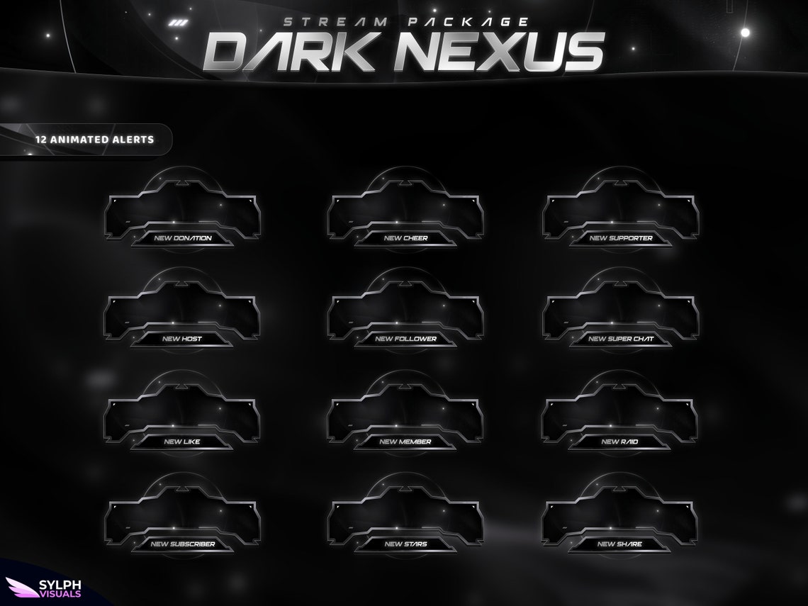 Dark Nexus - Twitch Overlay - Animated Alerts - Animated Screens - Dark ...