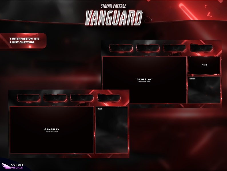 Vanguard - Twitch Overlay - Animated Alerts - Animated Screens - Red ...