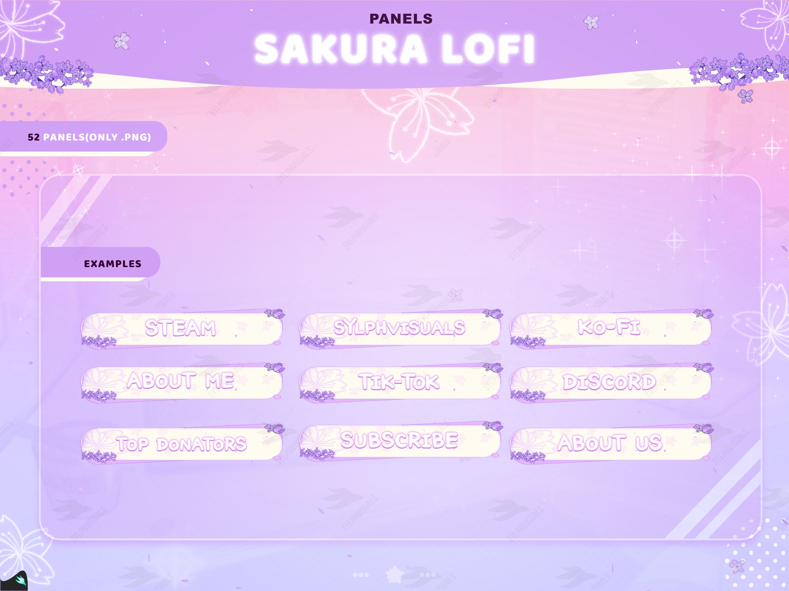 Stream Package Sakura Lofi Purple Twitch Overlay Animated - Etsy