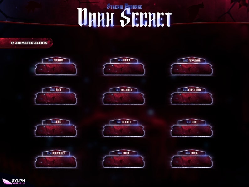 Dark Secret - Twitch Overlay - Animated Alerts - Animated Screens ...