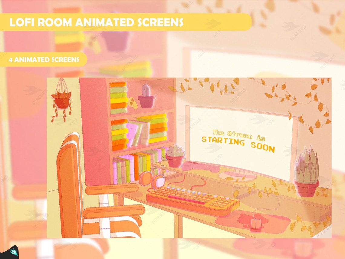 Stream Package Lofi Room Twitch Overlay Animated Alerts - Etsy