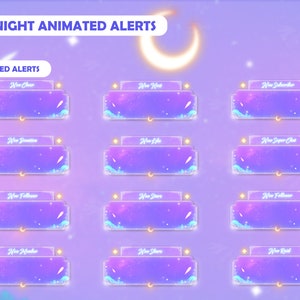Twitch Animated Alerts - Lofi Night - Stream Alerts - Animated Alerts ...