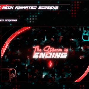 Twitch Overlay - Shine Neon Red - Screens Animated - Aesthetic - Retro ...