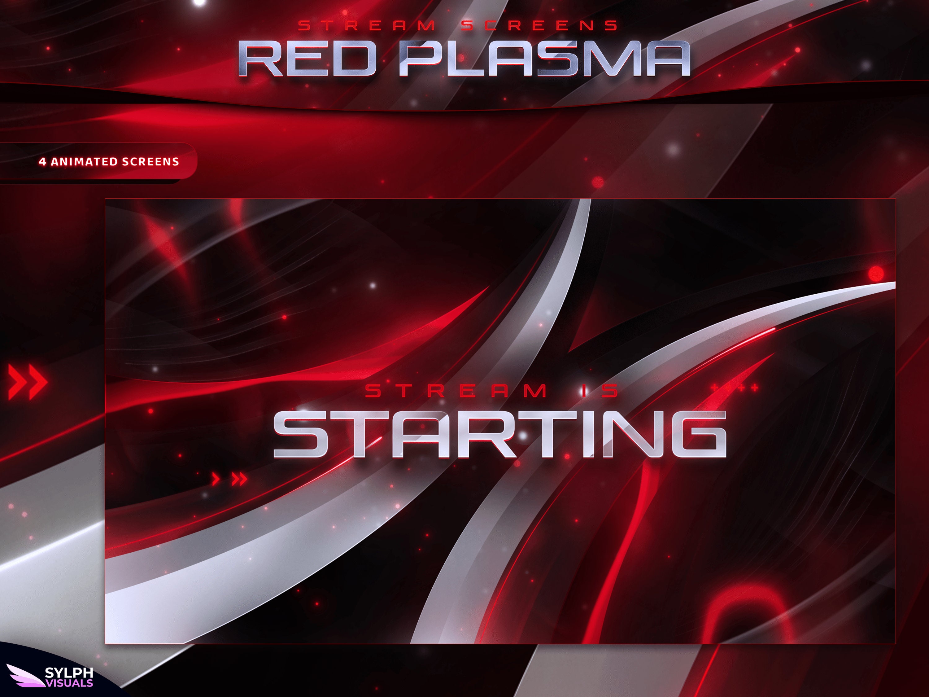 Stream Package Red Plasma - Twitch Overlay - Animated Alerts - Animated ...