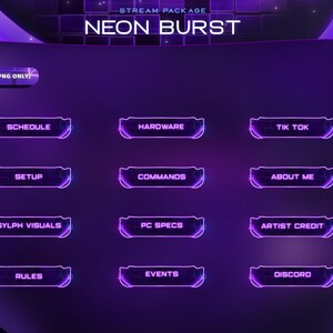 Neon Burst - Twitch Overlay - Animated Alerts - Animated Screens - Neon ...