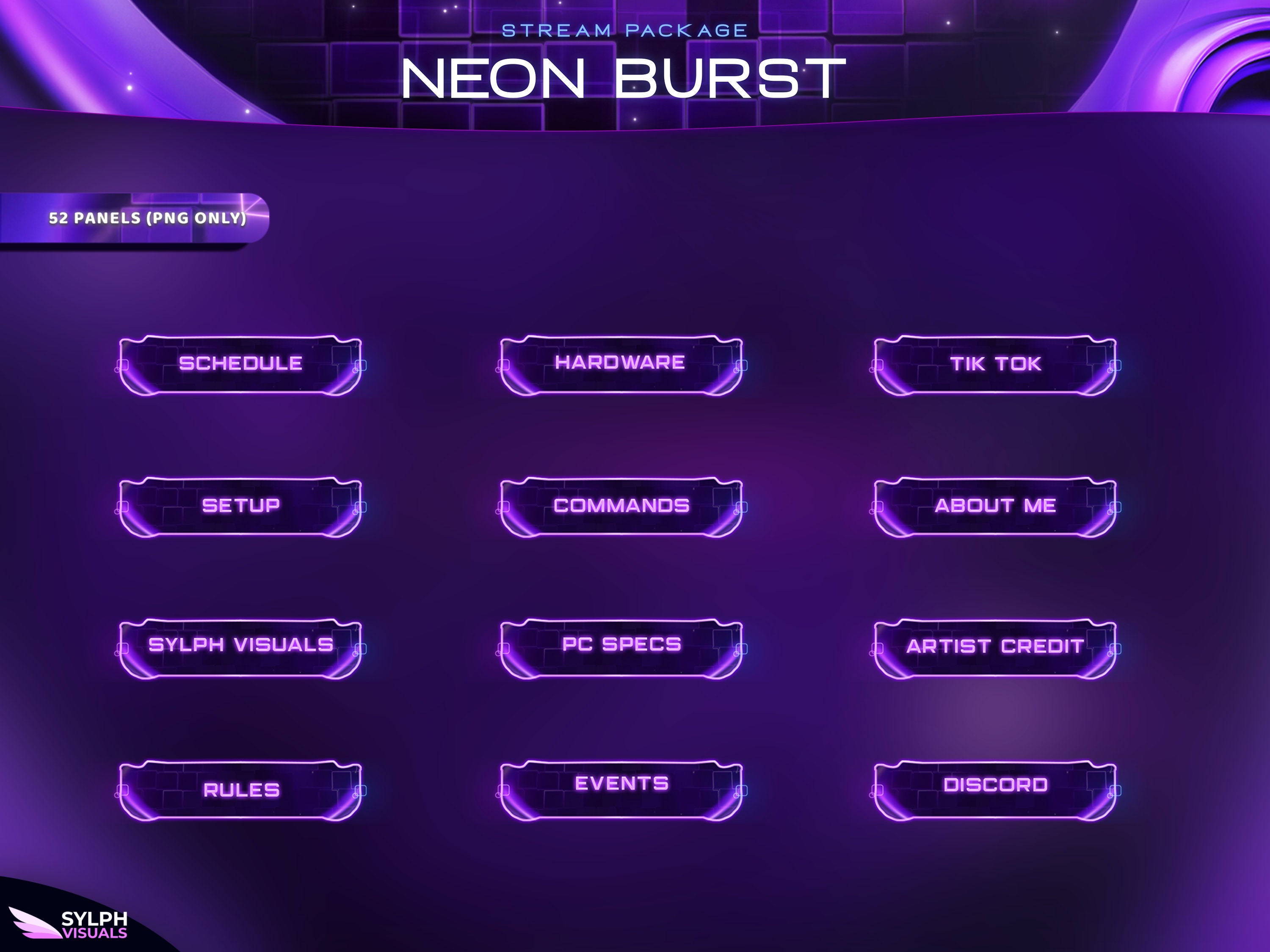 Neon Burst - Twitch Overlay - Animated Alerts - Animated Screens - Neon ...