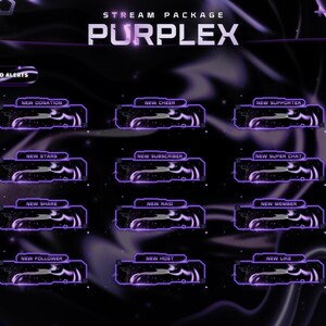 Purplex - Twitch Overlay - Animated Alerts - Animated Screens - Purple Overlay - Stream Pack ...