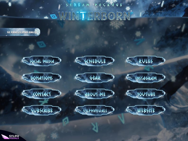 Winterborn - Twitch Overlay - Animated Alerts - Animated Screens - Blue ...