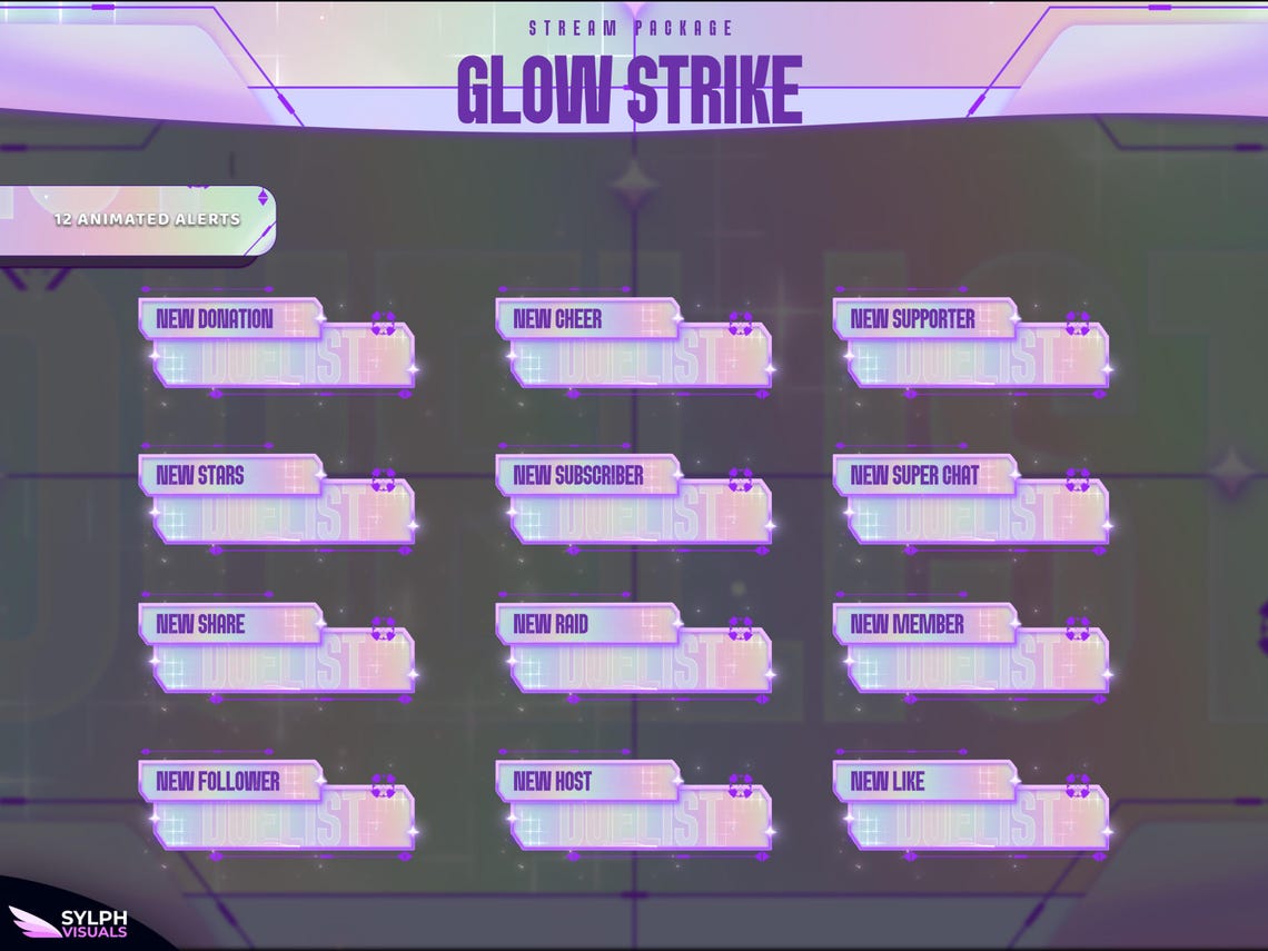 Glow Strike - Twitch Overlay - Animated Alerts - Animated Screens - FPS ...