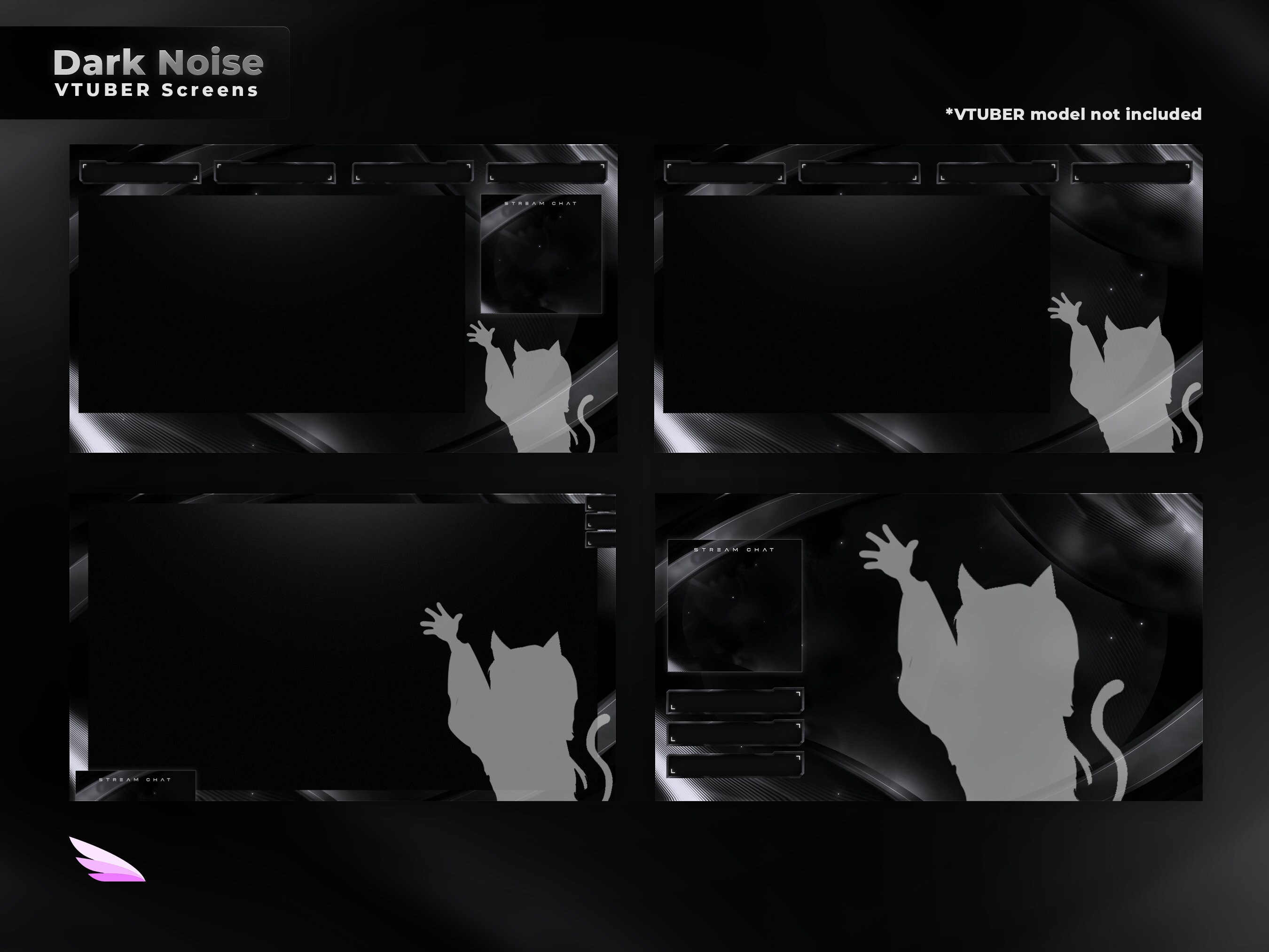 Animated Dark Noise Twitch Overlays - Complete Stream Package - Dark ...