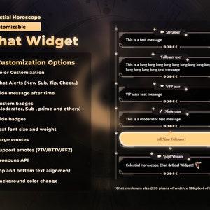 Celestial Horoscope Chat & Goal Widget - Streamelements - Animated Chat ...