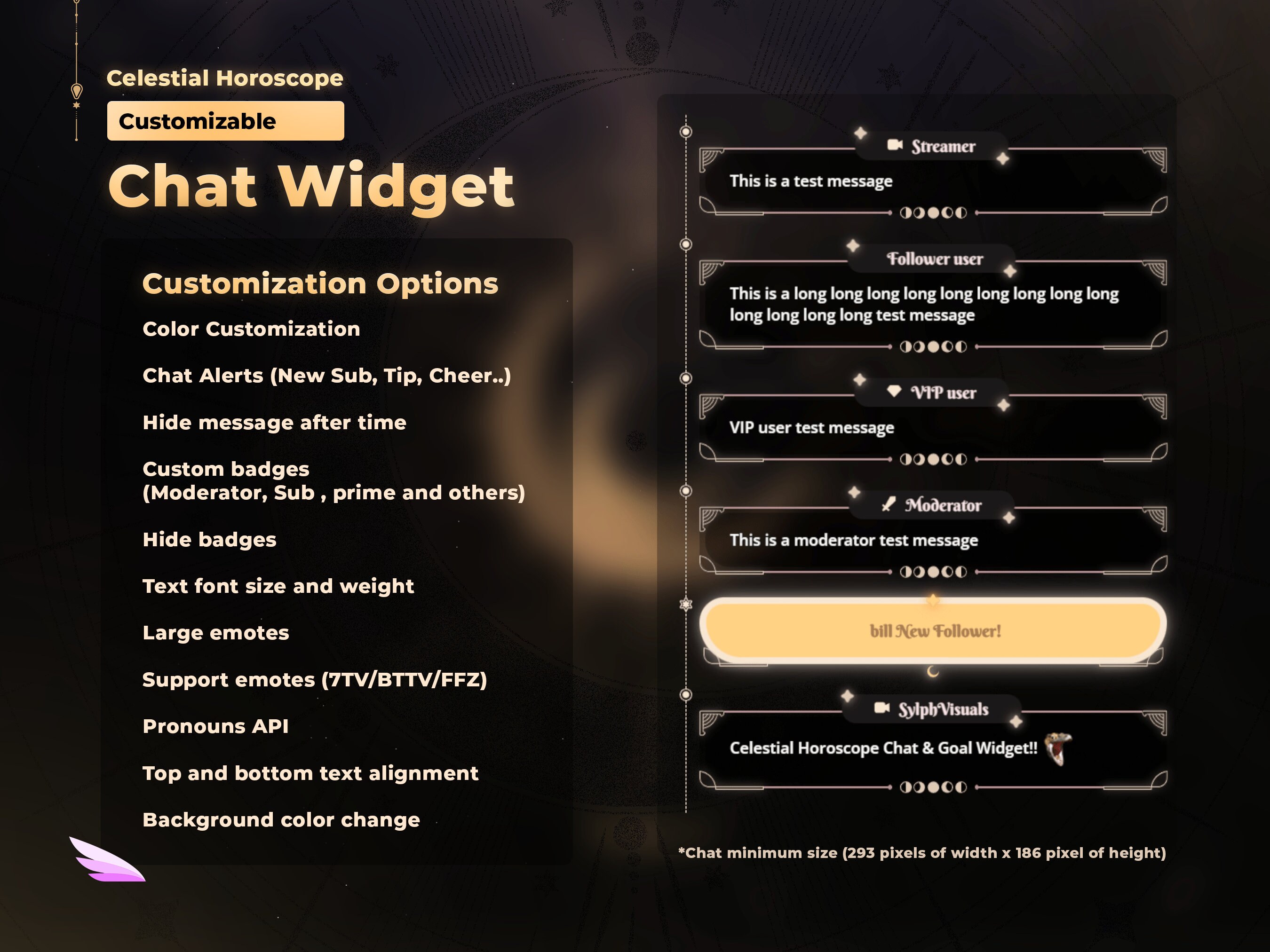 Celestial Horoscope Chat & Goal Widget - Streamelements - Animated Chat ...