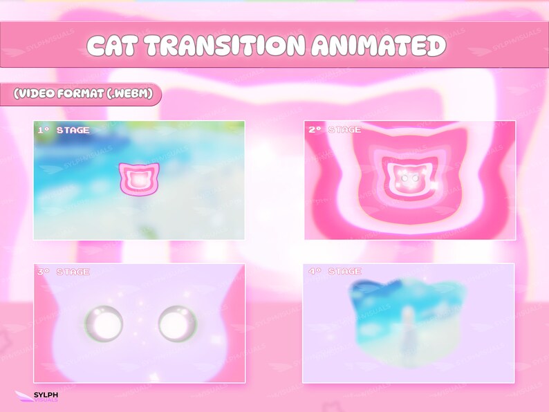 Sweet Cat Transition Twitch Stream Stinger Cute Transition Pink Cat ...