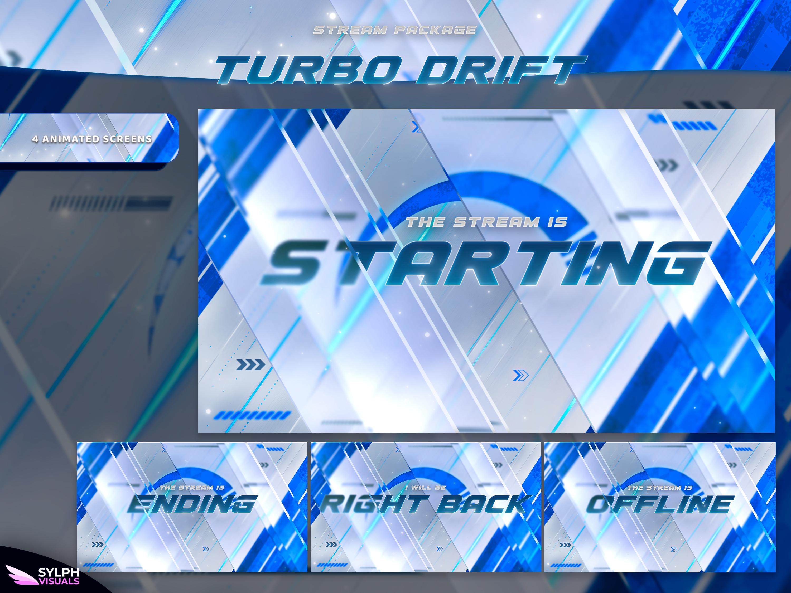 Turbo Drift - Twitch Overlay - Animated Alerts - Animated Screens ...