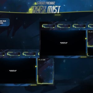 Dark Mist - Twitch Overlay - Animated Alerts - Animated Screens - Blue ...
