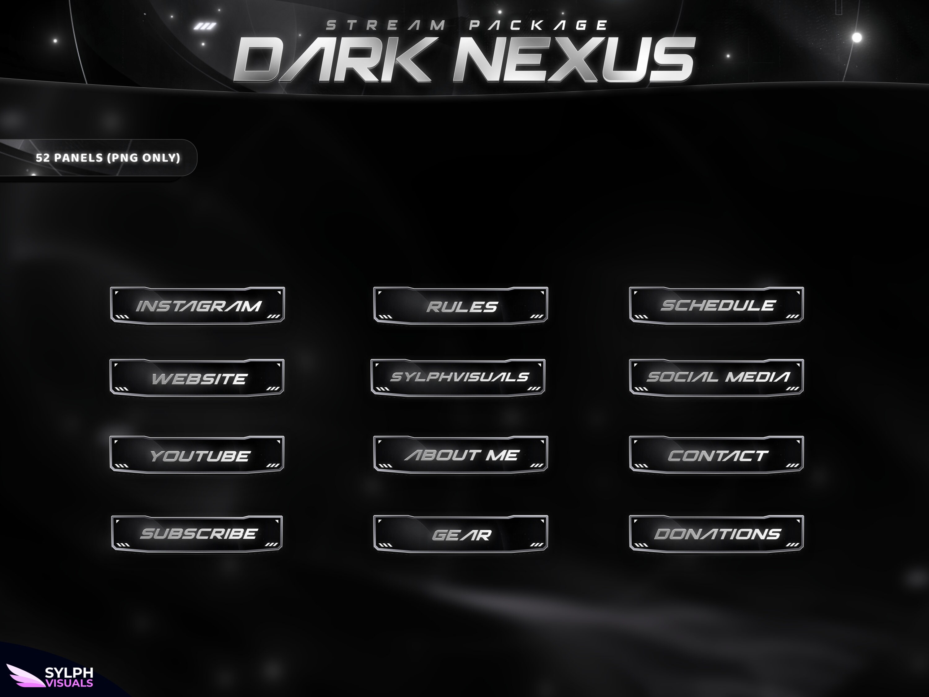 Dark Nexus - Twitch Overlay - Animated Alerts - Animated Screens - Dark Overlay - Stream Pack ...