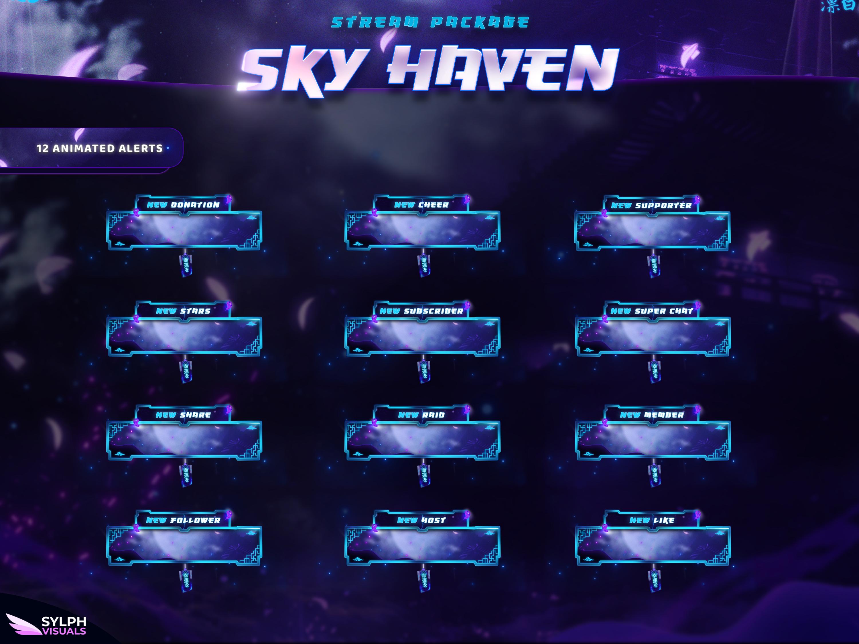 Sky Haven - Twitch Overlay - Animated Alerts - Animated Screens ...