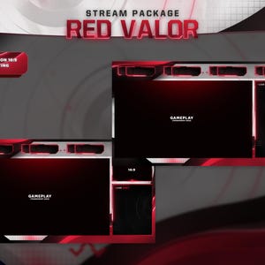Red Valor - Twitch Overlay - Animated Alerts - Animated Screens - Red ...
