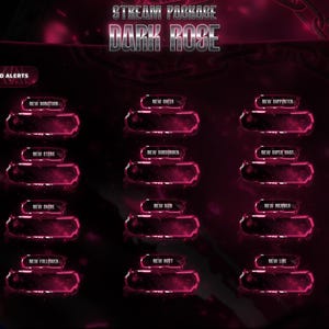 Dark Rose - Twitch Overlay - Animated Alerts - Animated Screens - Red ...