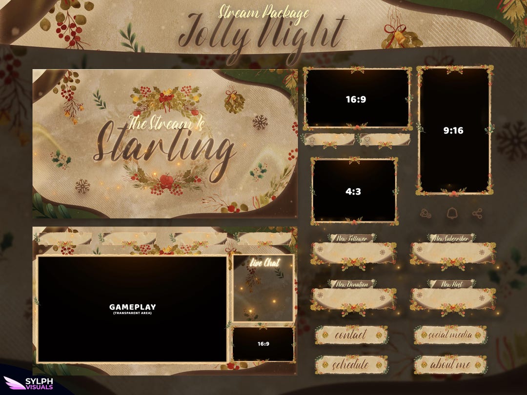 Jolly Night - Twitch Overlay - Animated Alerts - Animated Screens ...