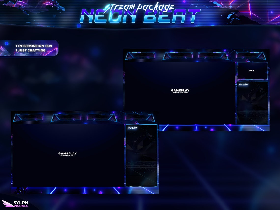 Neon Beat - Twitch Overlay - Animated Alerts - Animated Screens - Neon ...