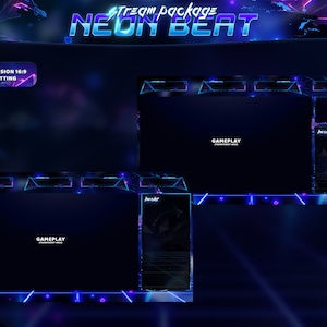 Neon Beat - Twitch Overlay - Animated Alerts - Animated Screens - Neon ...