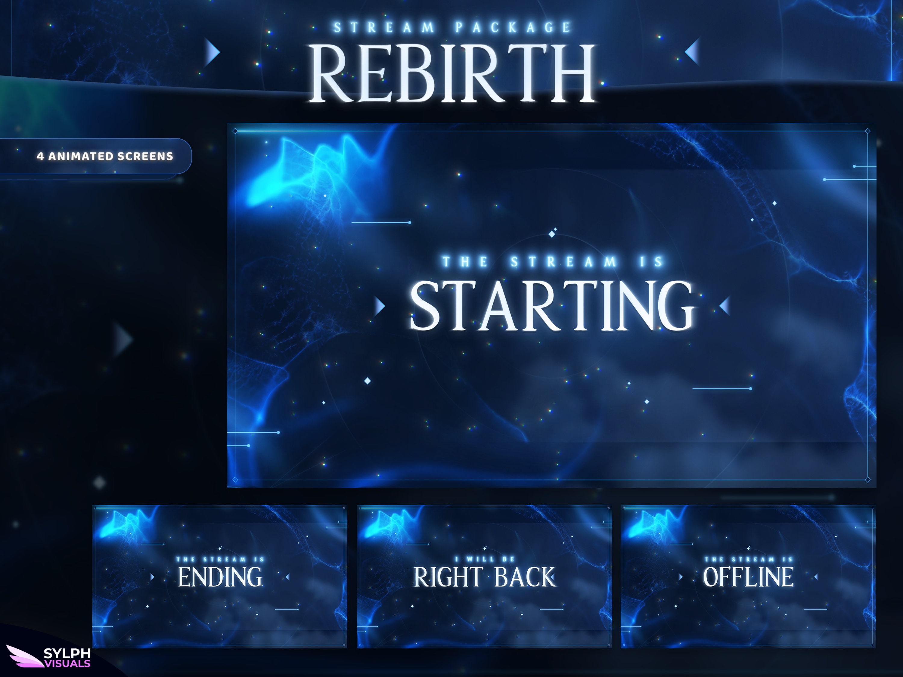 Rebirth - Twitch Overlay - Animated Alerts - Animated Screens - Dark ...
