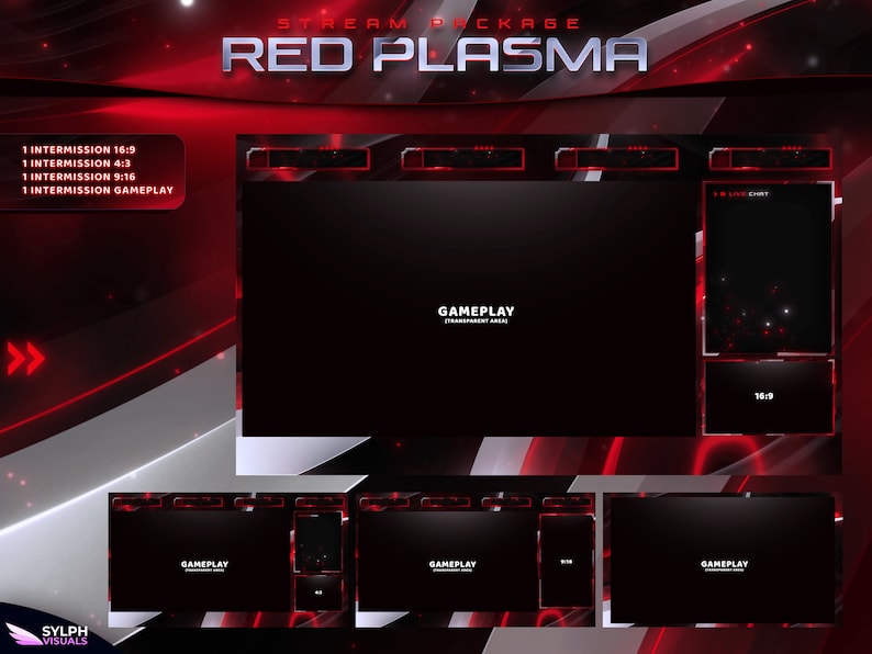 Stream Package Red Plasma - Twitch Overlay - Animated Alerts - Animated ...