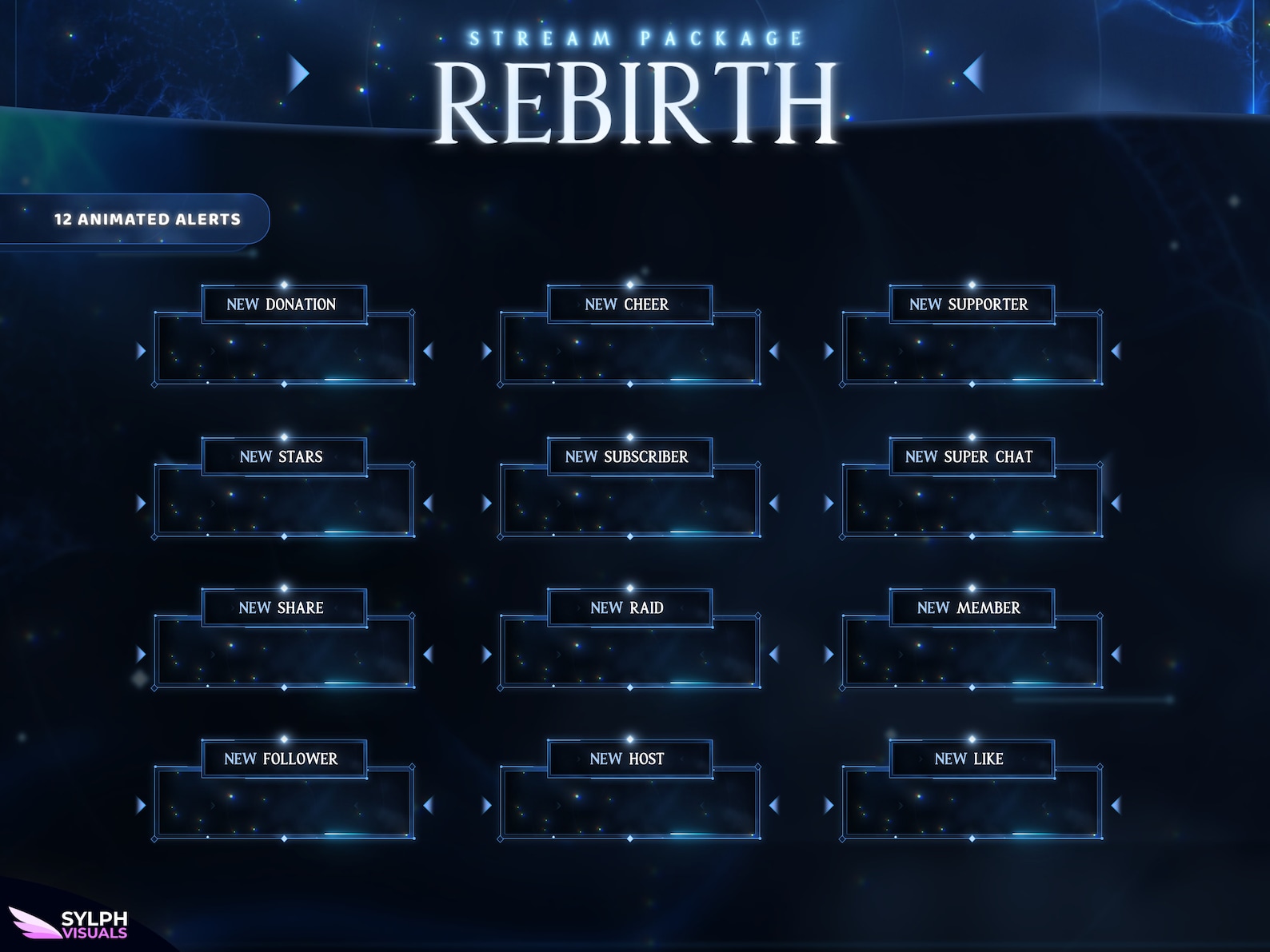 Rebirth - Twitch Overlay - Animated Alerts - Animated Screens - Dark ...