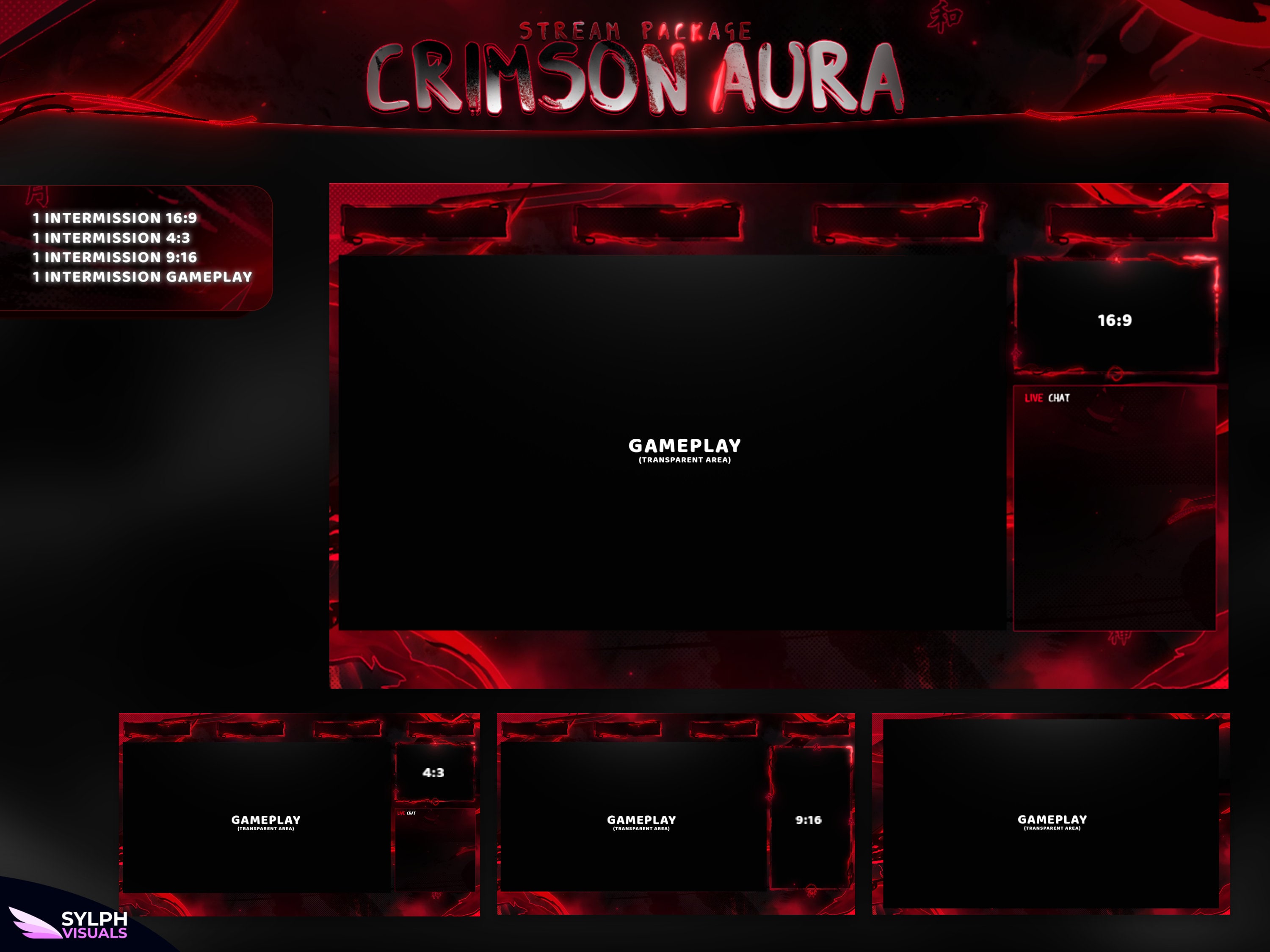 Crimson Aura - Twitch Overlay - Animated Alerts - Animated Screens ...