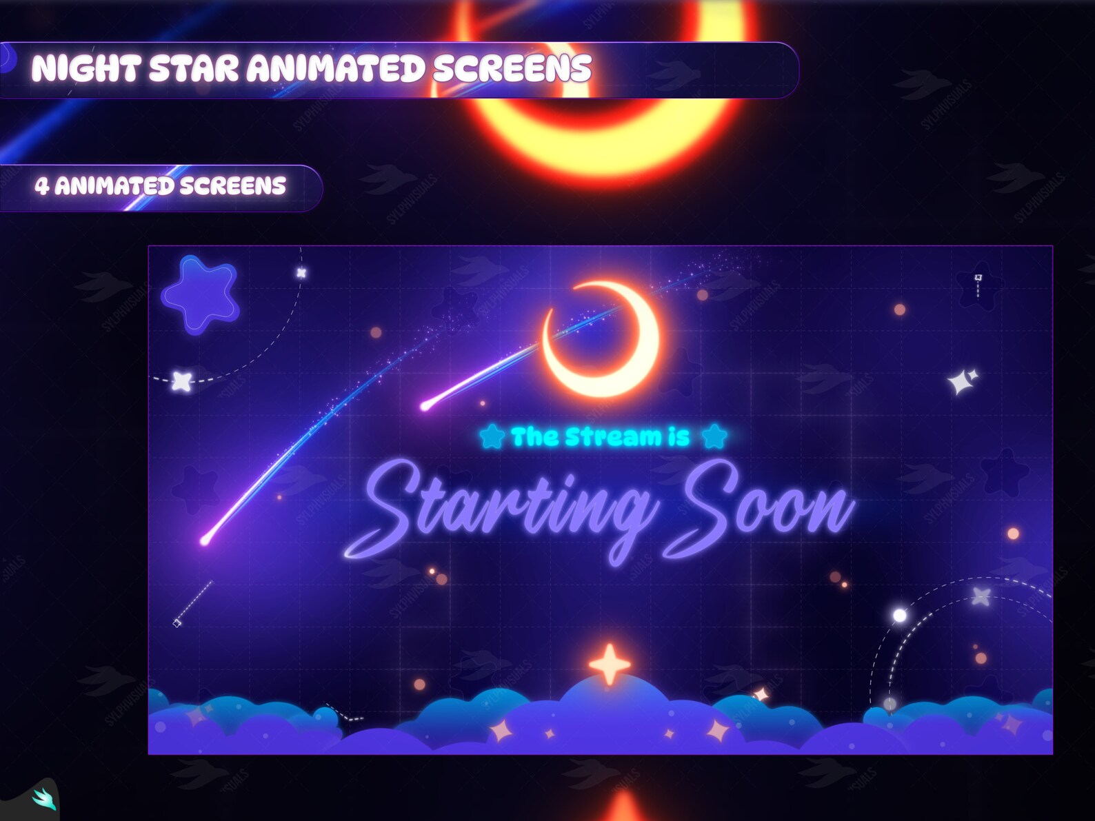 Stream Package Night Star Twitch Overlay Animated Alerts - Etsy