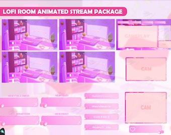 Stream Package Lofi Room Twitch Overlay Animated Alerts - Etsy
