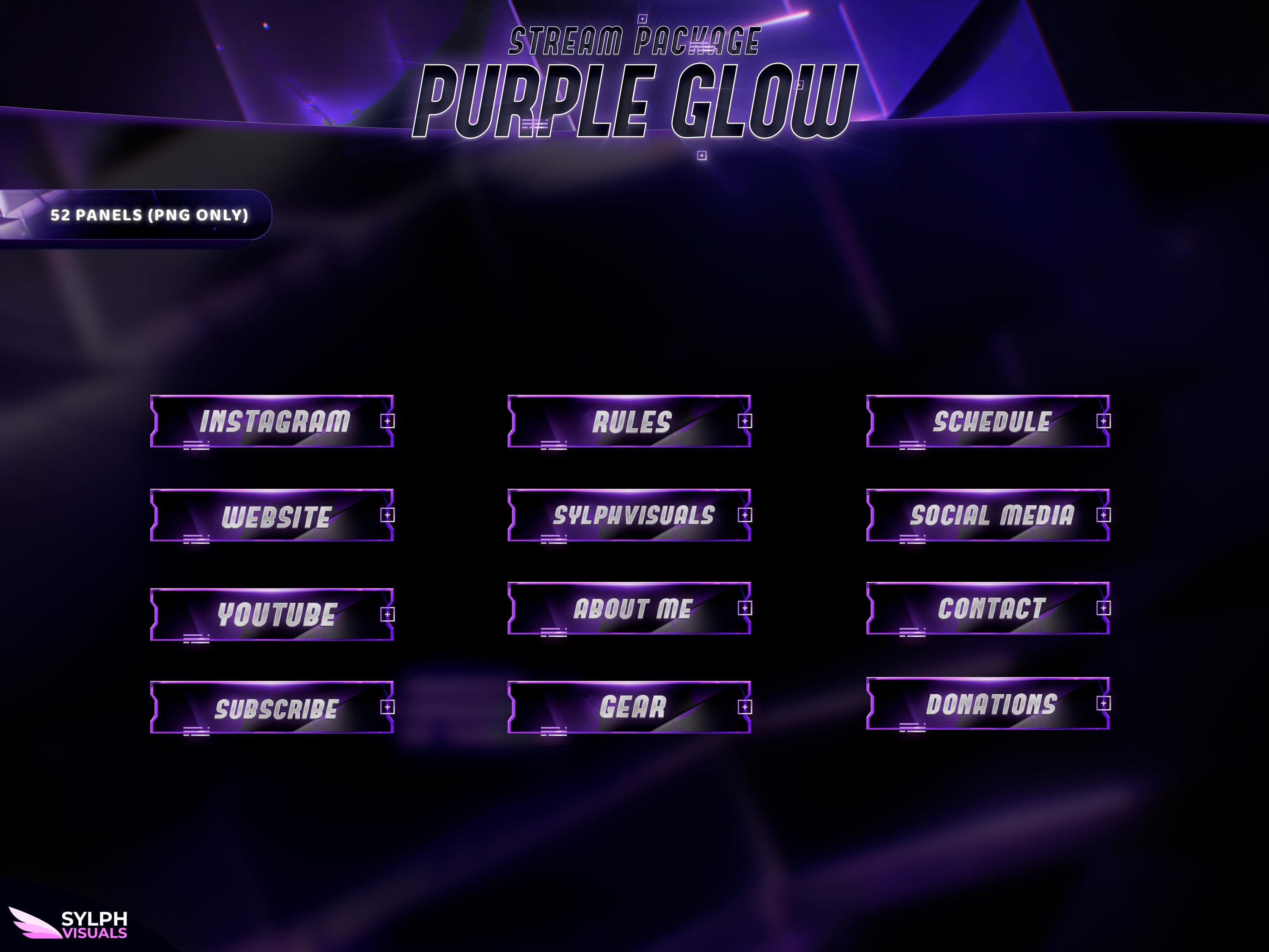 Purple Glow - Twitch Overlay - Animated Alerts - Animated Screens ...