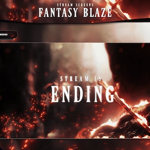 Twitch Overlay - Fantasy Blaze - Screens Animated - Aesthetic - Red ...