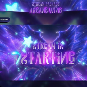 Arcane Wing Twitch Overlay Animated Alerts Animated Screens Purple ...