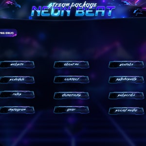 Neon Beat - Twitch Overlay - Animated Alerts - Animated Screens - Neon ...