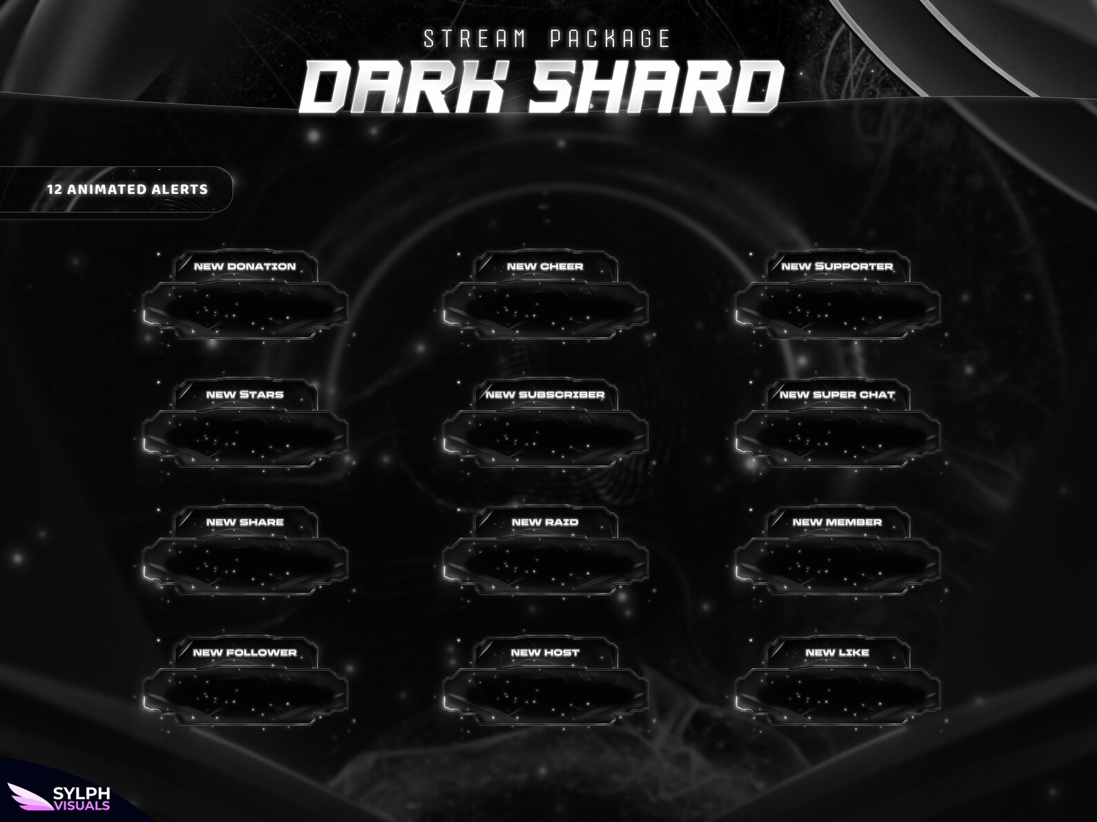 Dark Shard - Twitch Overlay - Animated Alerts - Animated Screens - Dark ...