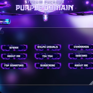 Purple Domain - Twitch Overlay - Animated Alerts - Animated Screens ...