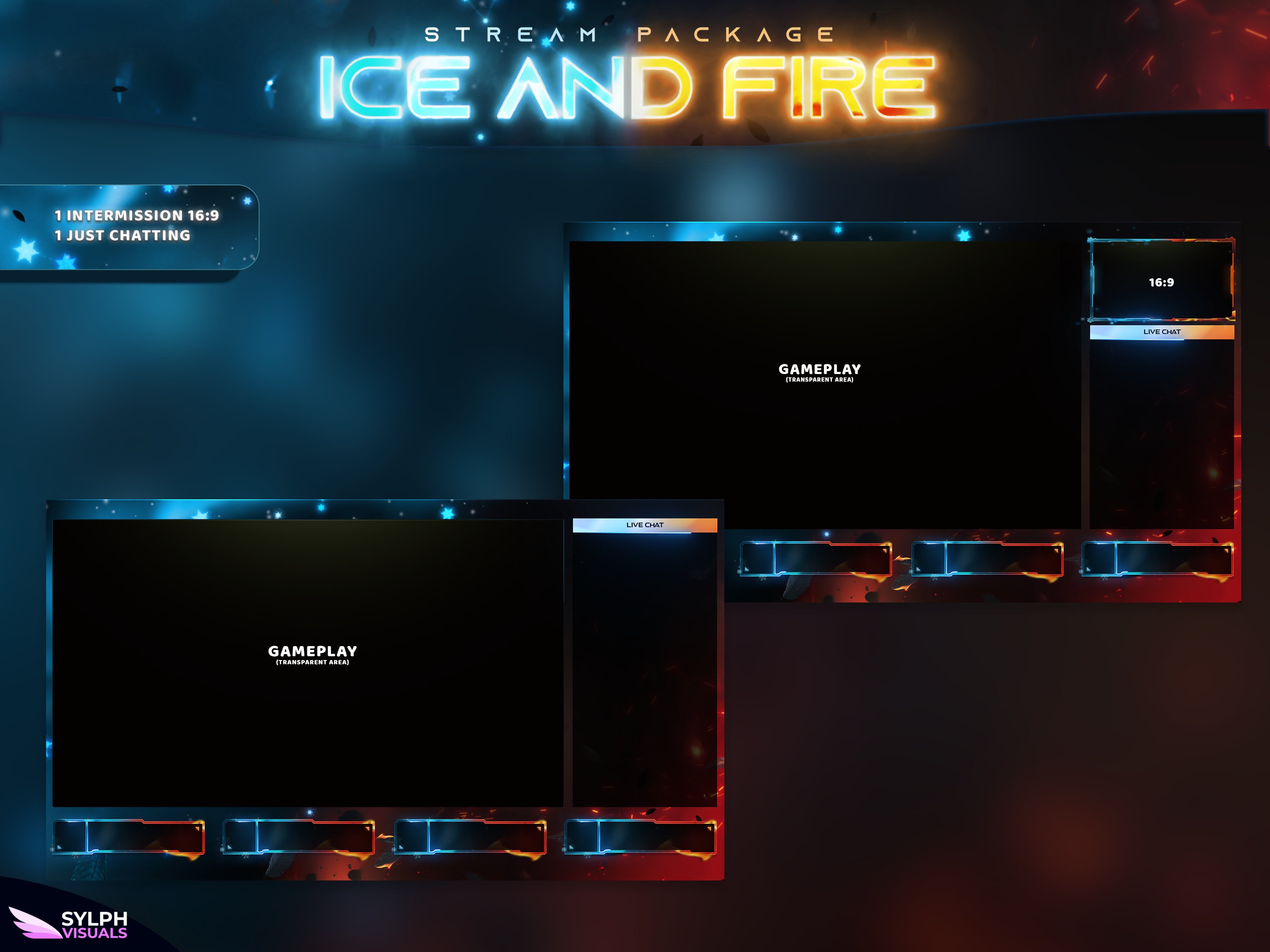 Ice and Fire - Twitch Overlay - Animated Alerts - Animated Screens ...