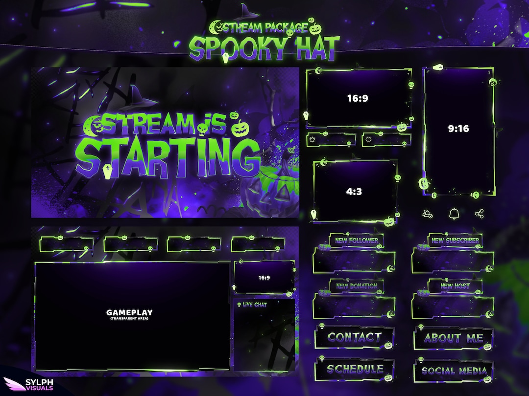 Spooky Hat - Twitch Overlay - Animated Alerts - Animated Screens - Dark ...