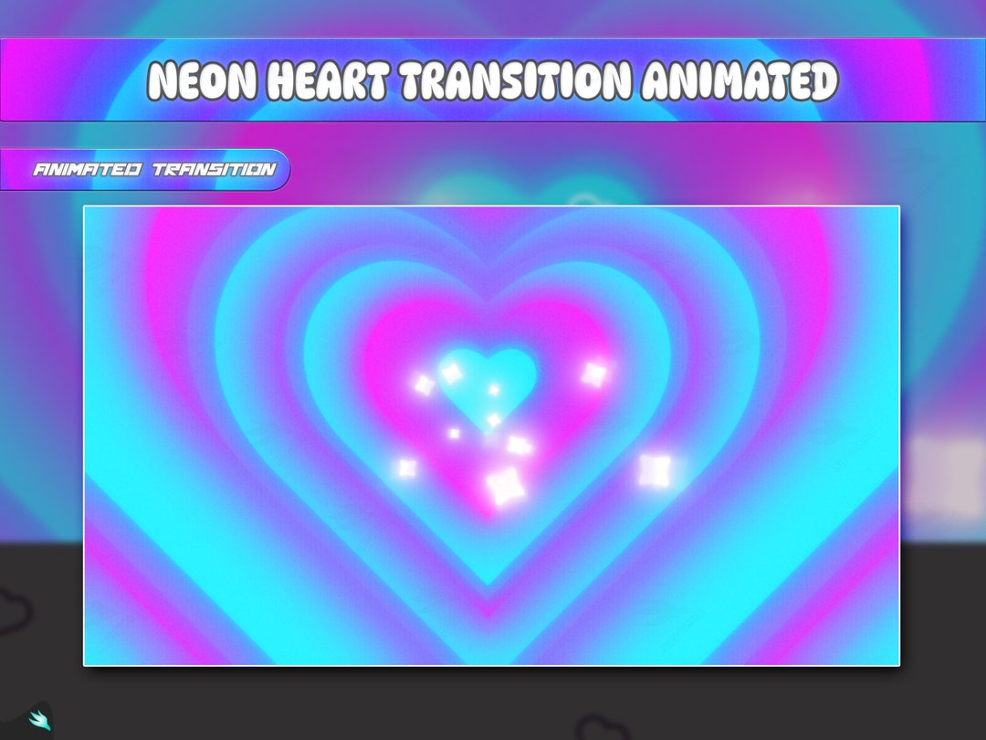 Neon Heart Transition | Twitch Stream Stinger | Cute Transition | Pink ...