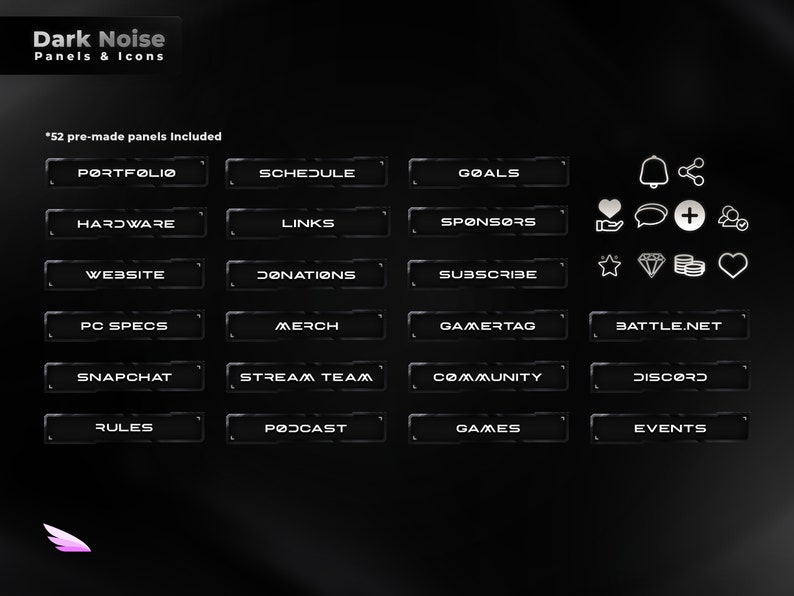 Animated Dark Noise Twitch Overlays - Complete Stream Package - Dark ...