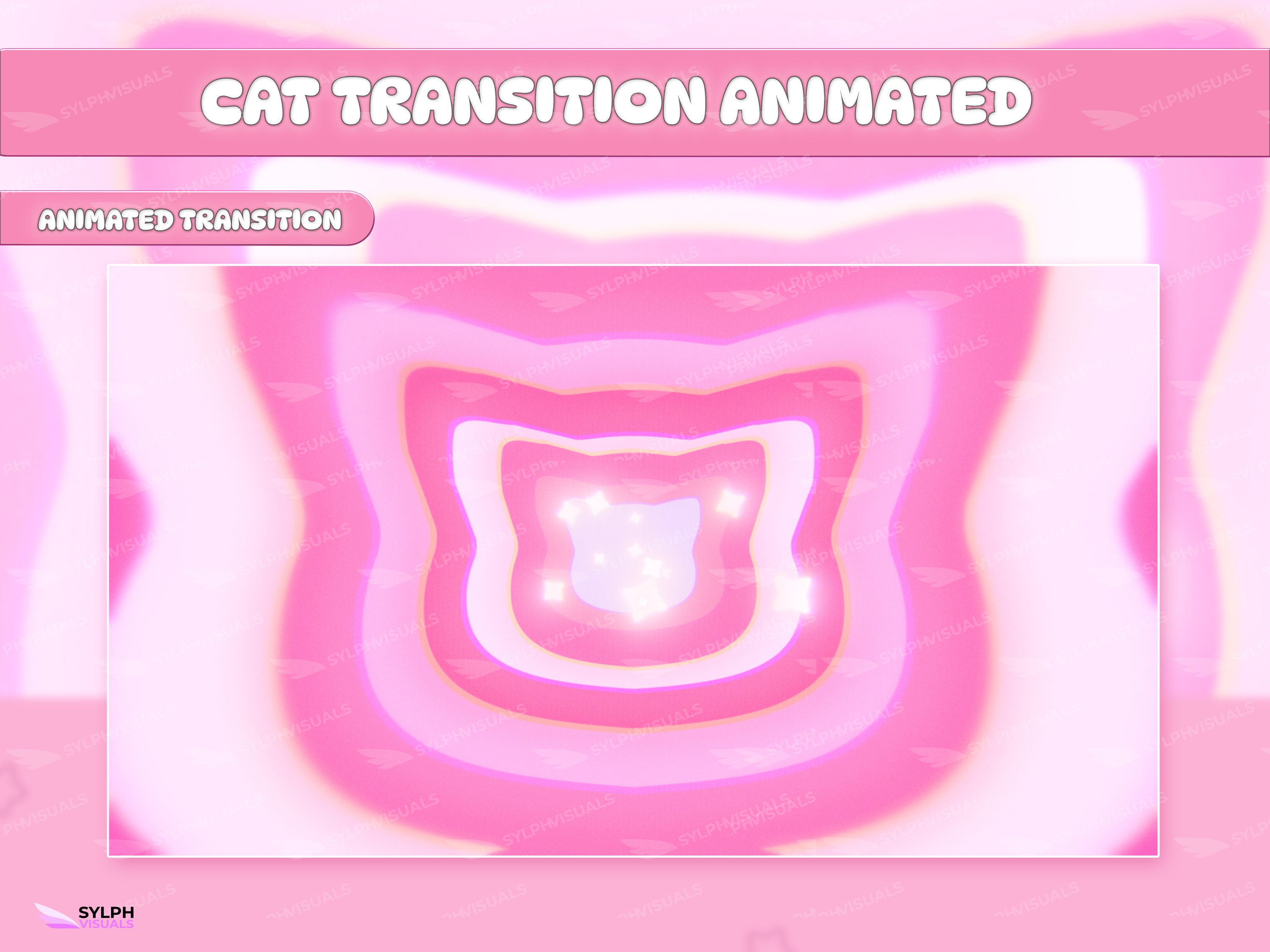 Sweet Cat Transition Twitch Stream Stinger Cute Transition Pink Cat ...