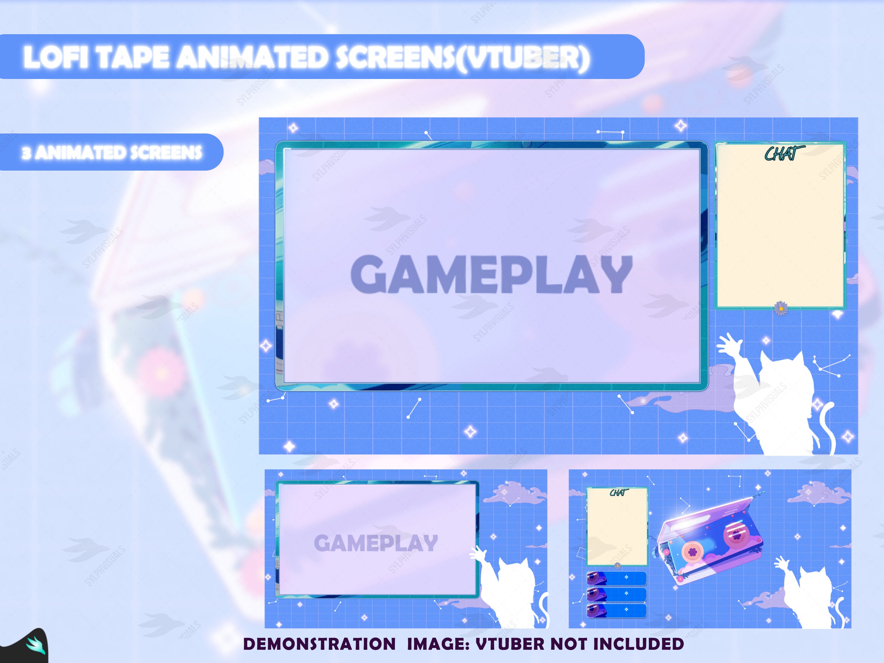 Stream Package Lofi Tape Twitch Overlay Animated Alerts Animated ...