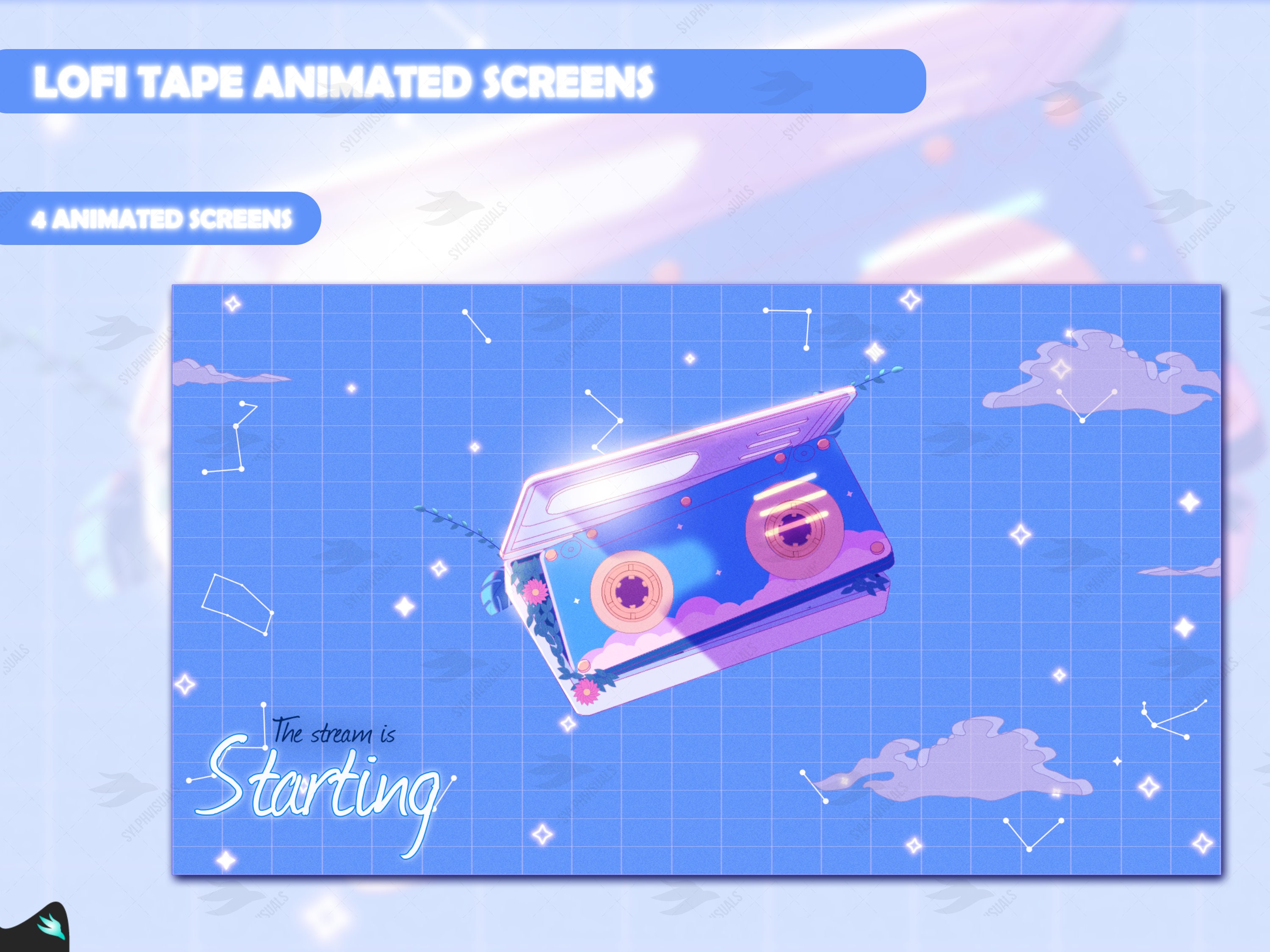 Stream Package Lofi Tape Twitch Overlay Animated Alerts Animated ...