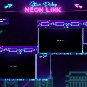 Neon Link - Twitch Overlay - Animated Alerts - Animated Screens - Neon ...