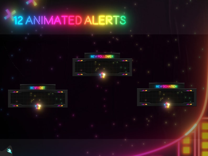 Twitch Overlay Neon City Stream Package Static - Etsy