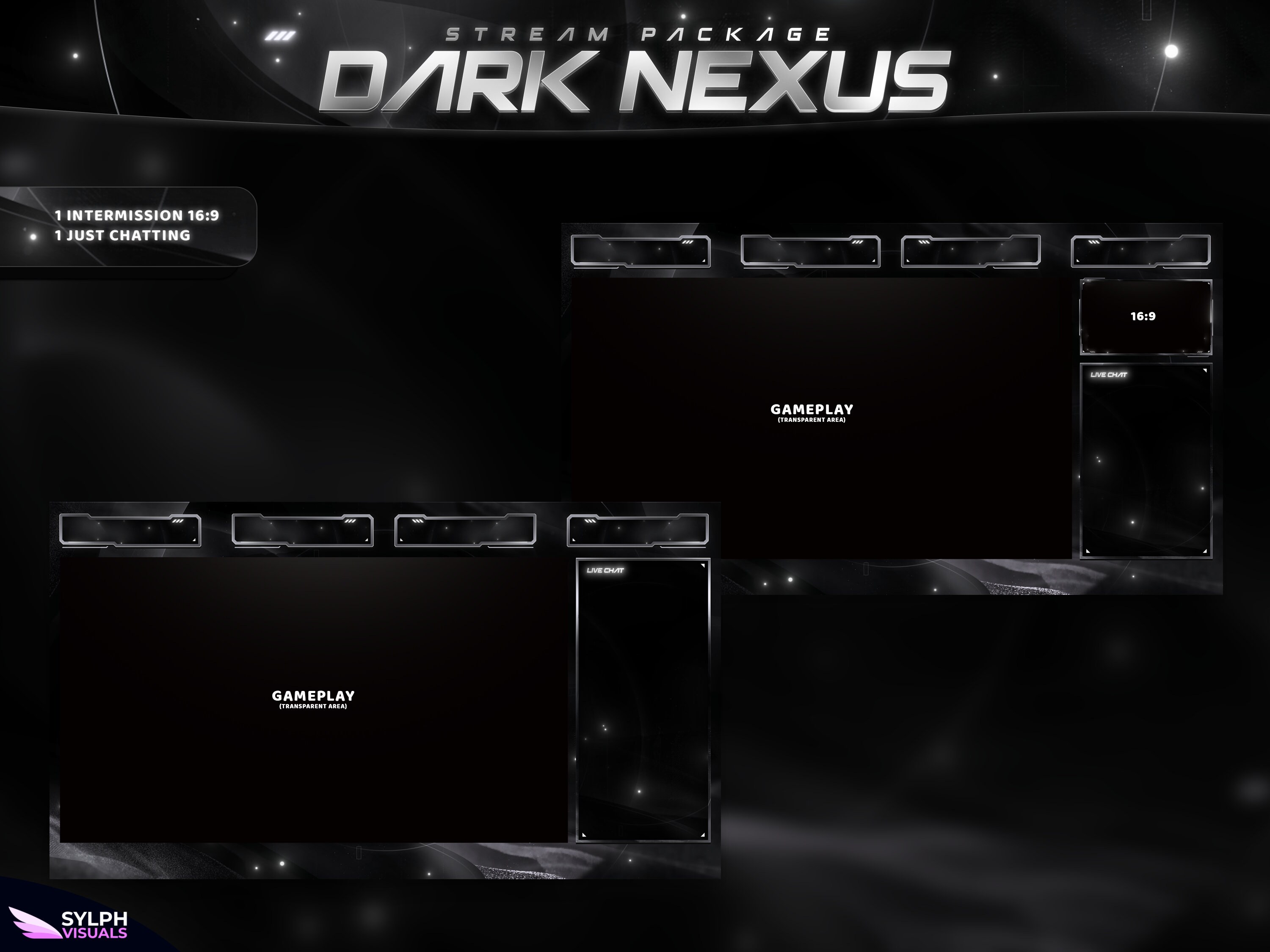 Dark Nexus - Twitch Overlay - Animated Alerts - Animated Screens - Dark Overlay - Stream Pack ...