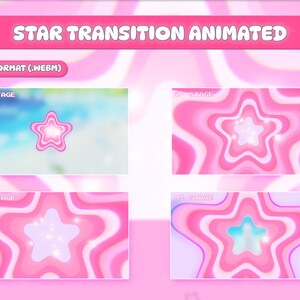 Shining Star Transition Pink | Twitch Stream Stinger | Cute Transition ...